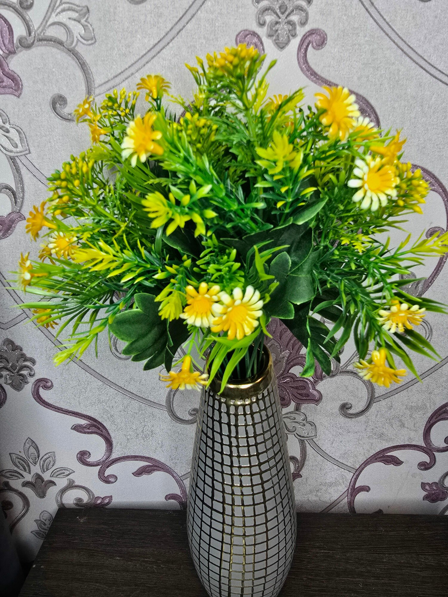 Искусственные растения Holodilova "Ромашка", пластик, 45 см, желтые