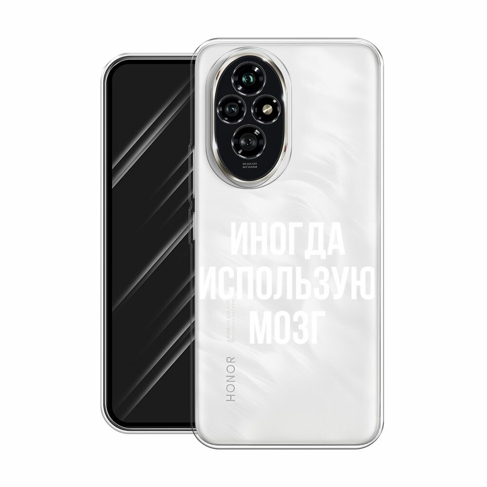 Чехол на Honor 200 / Хонор 200 с принтом Активный мозг, прозрачный — фото 1