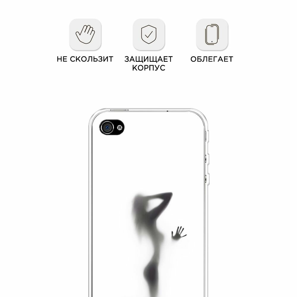 Чехол на Apple iPhone 4/4S / Айфон 4/4S с принтом "Стекло в душе" — фото 1