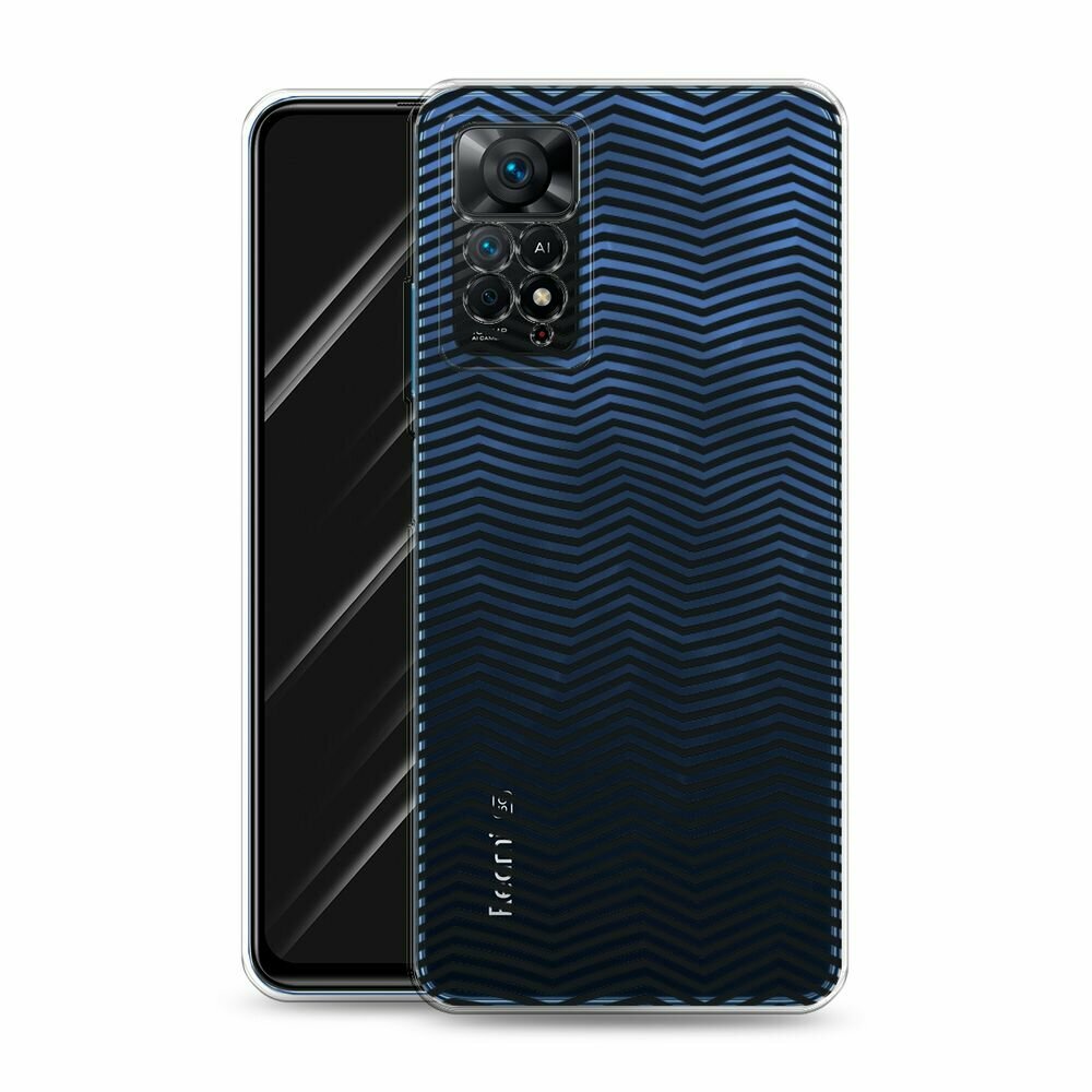 Чехол на Xiaomi Redmi Note 11E Pro / Сяоми Редми Нот 11E Pro Про с принтом "Зрительный обман черный", прозрачный — фото 1