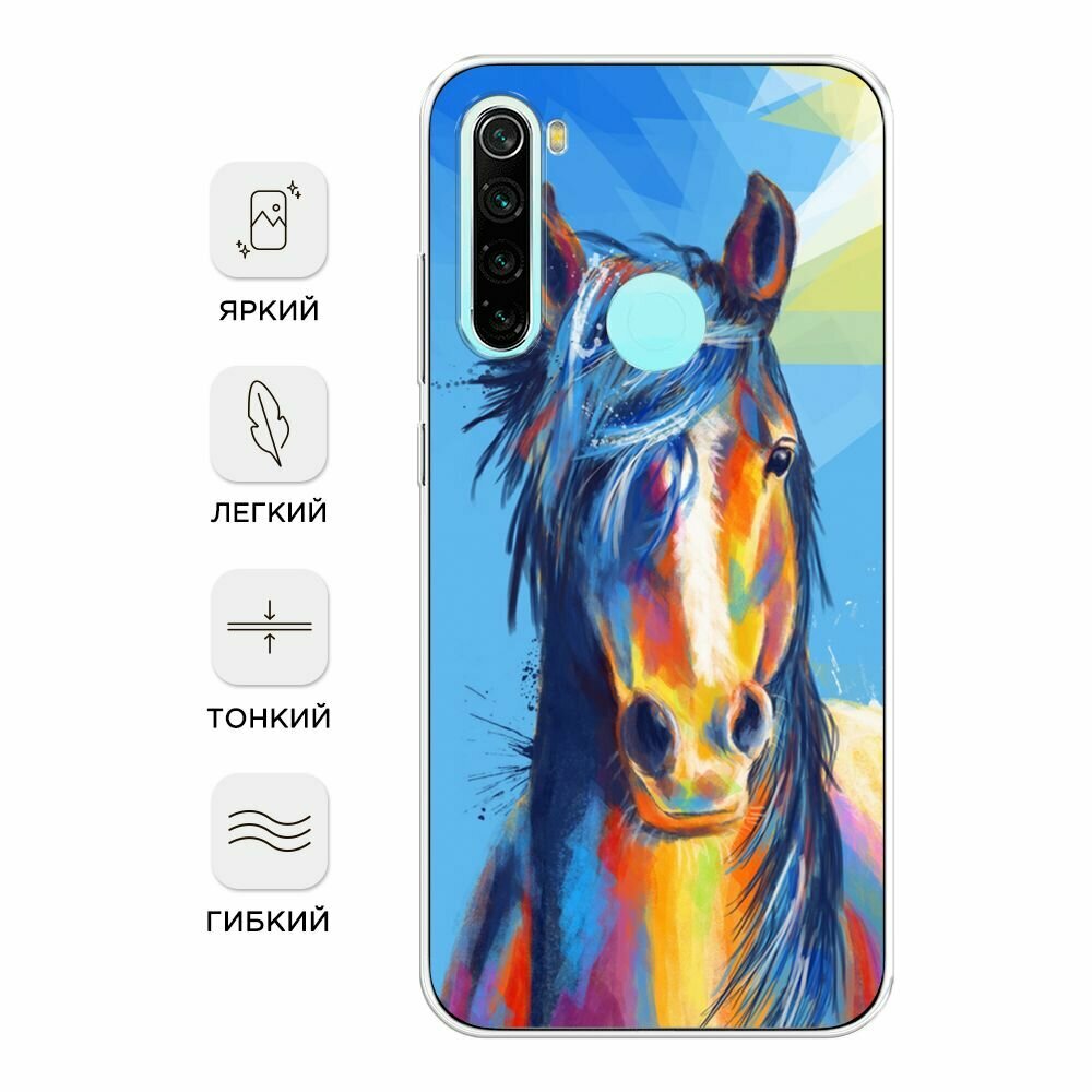 Чехол на Xiaomi Redmi Note 8 / Сяоми Редми Нот 8 с принтом "Лошадь арт 3" — фото 1