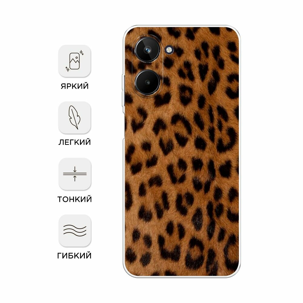 Чехол на Realme 10 4G / Реалми 10 4G с принтом "Мех леопарда" — фото 1