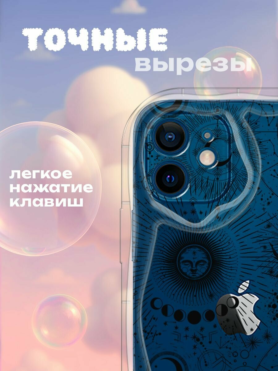 Чехол на Apple iPhone 12/12 Pro / Айфон 12 с принтом "Созвездия черные" — фото 1