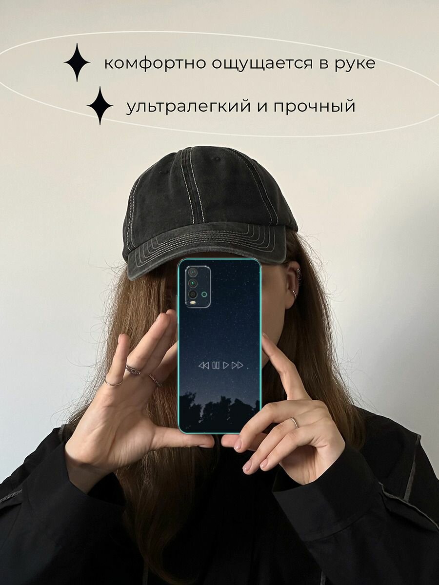 Чехол на Xiaomi Redmi 9T / Сяоми Редми 9Т с принтом "Космическая музыка" — фото 1