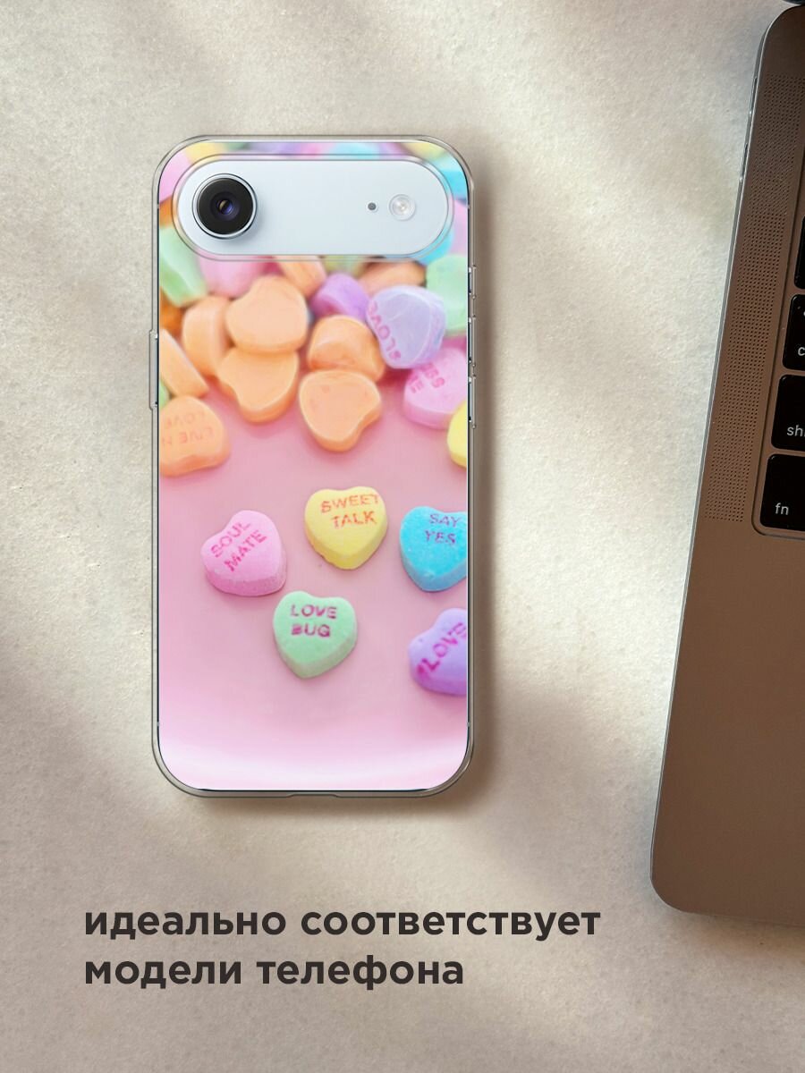 Чехол на Apple iPhone Air / Айфон Айр с принтом "Конфетки сердечки 2" — фото 1