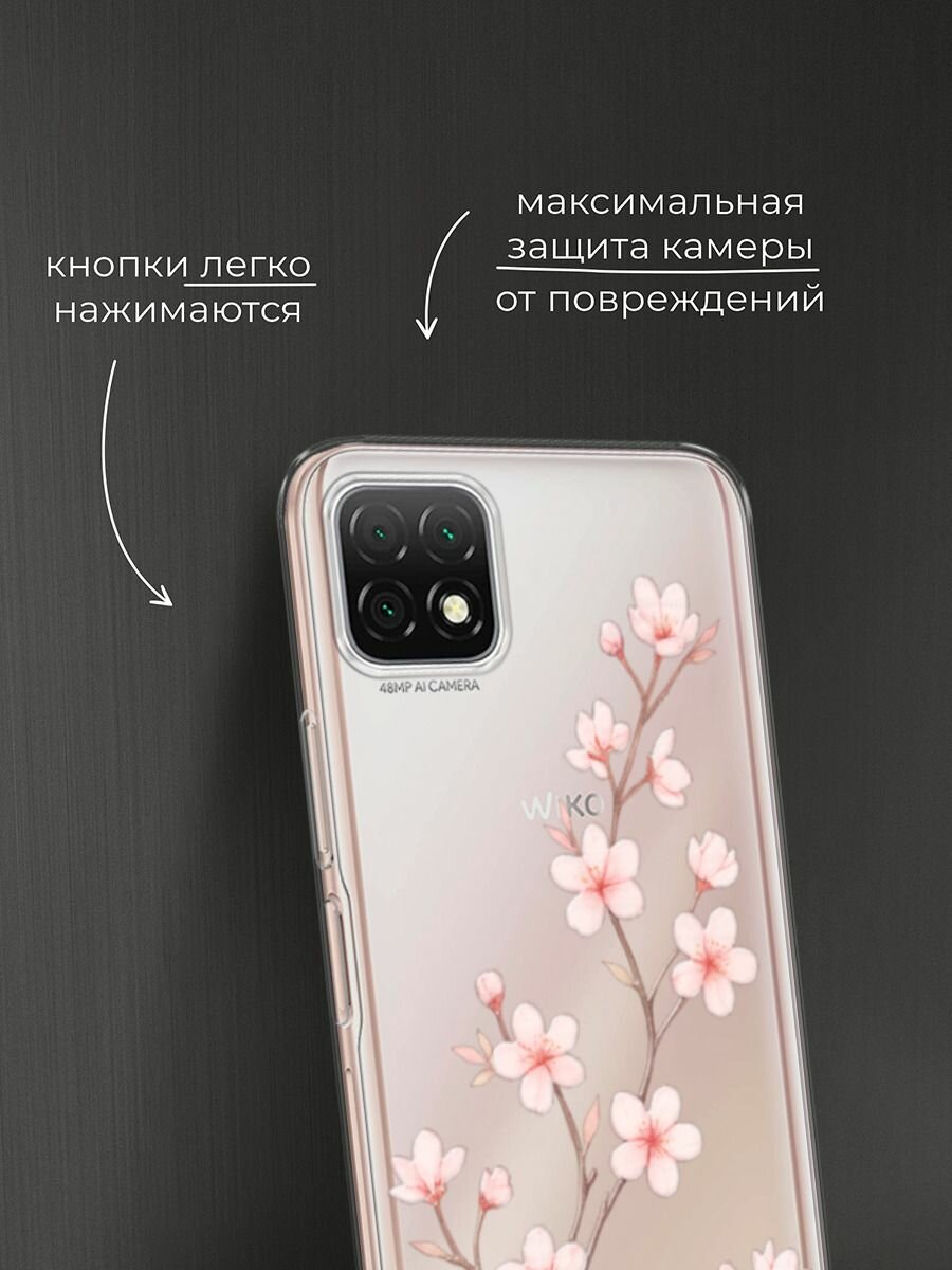 Чехол на Wiko T3 / Вико Т3 с принтом "Веточка сакуры 2" — фото 1