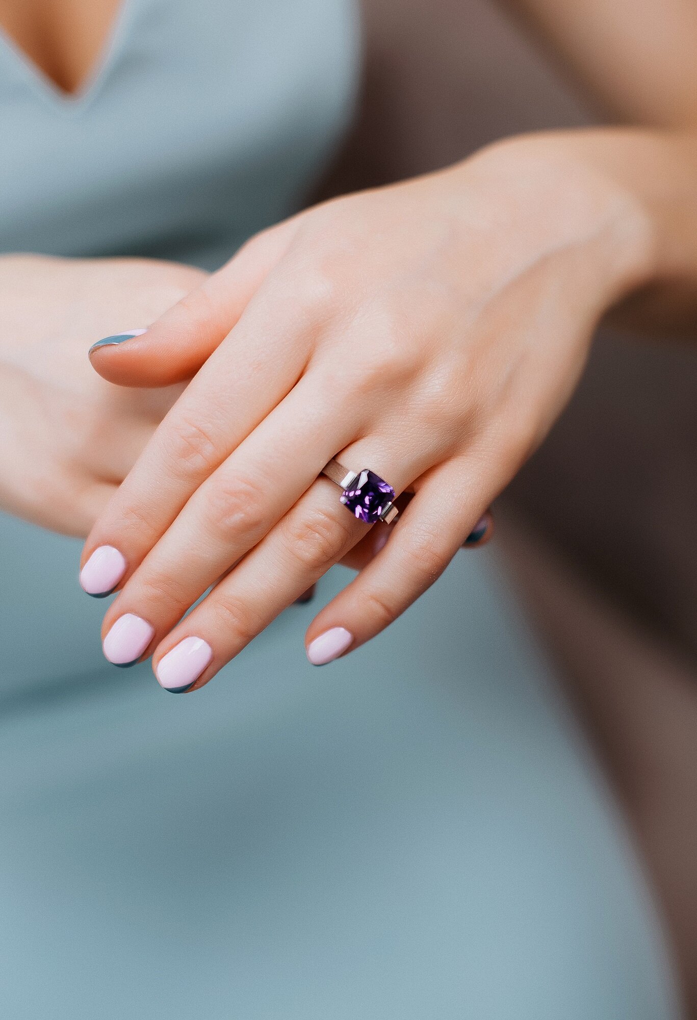 Кольцо помолвочное, фианит