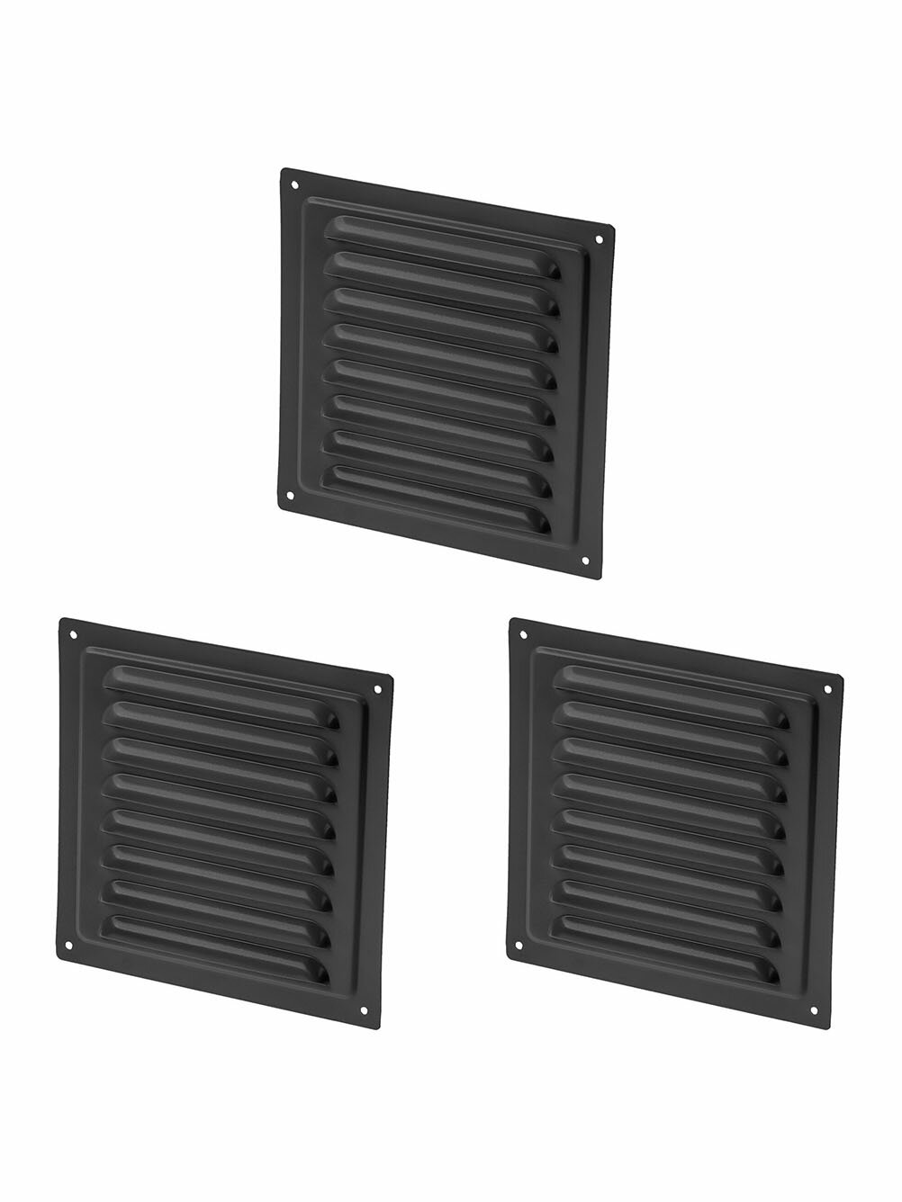 Решетка вентиляционная стальная 150х150 мм черная (3 шт.)