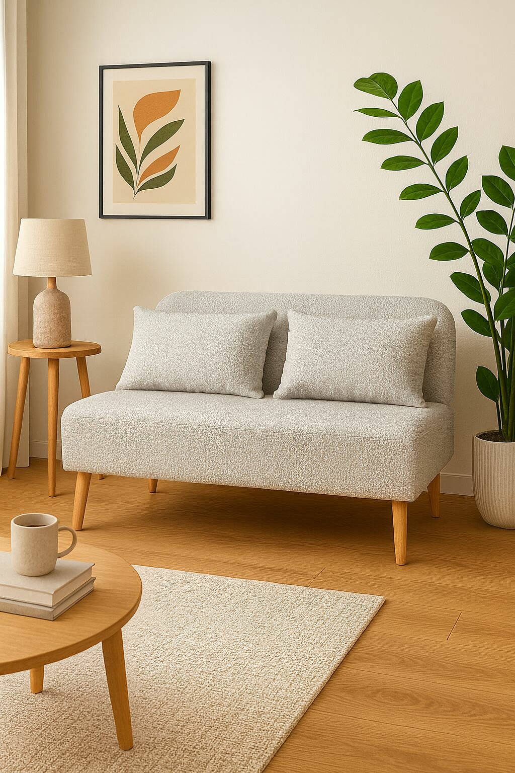 Банкетка букле с подушками