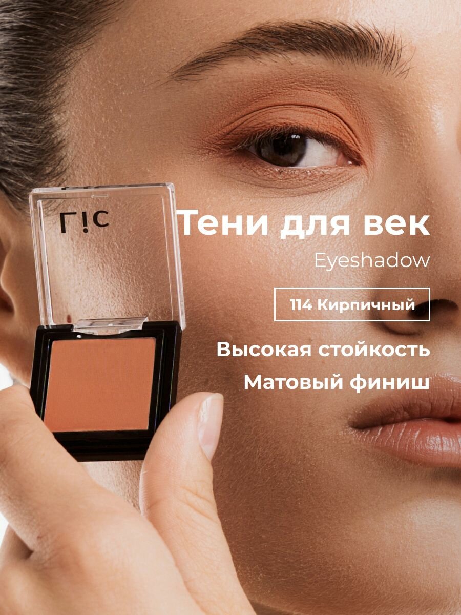 Тени для век матовые стойкие Eyeshadow Lic 114 кирпичный Лик
