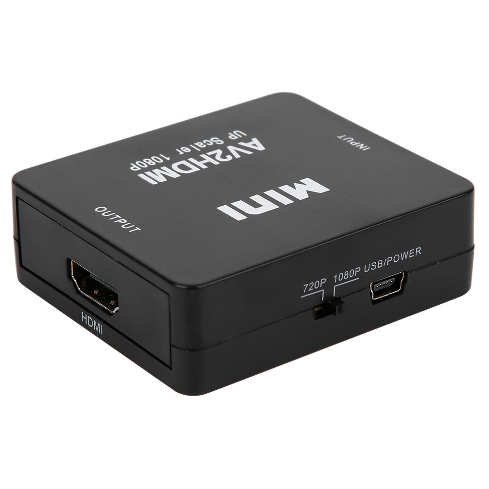 Конвертер Mini AV в HDMI с выходом 1080P 60HZ с кабелем USB черного цвета