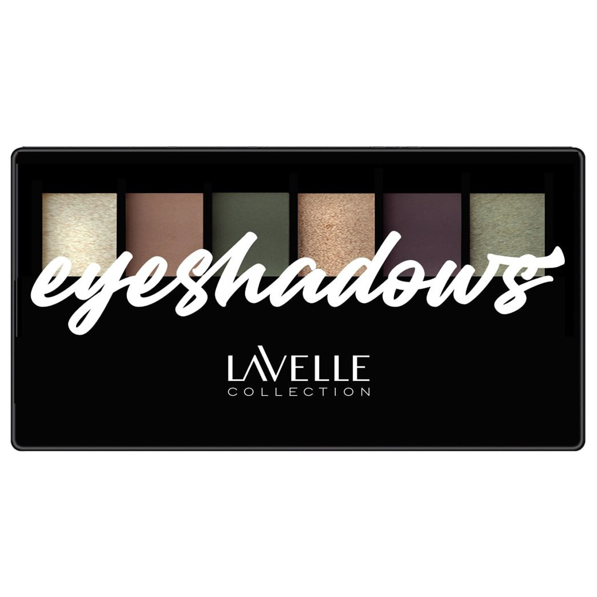 Палетка теней для век Lavelle 6 оттенков тон 04 золотисто-зеленый