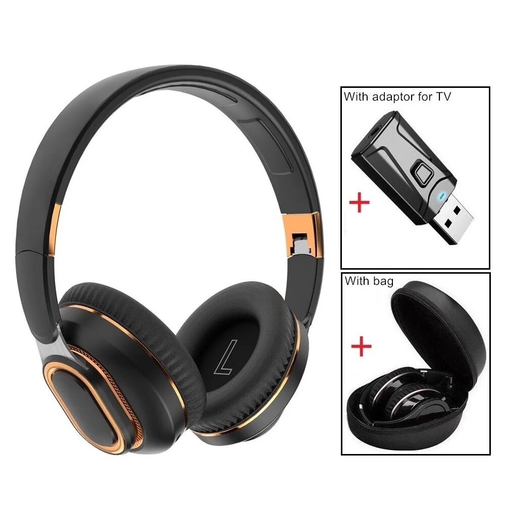 H7 ТВ Bluetooth наушники с шумоподавлением H7 Black adaptor bag