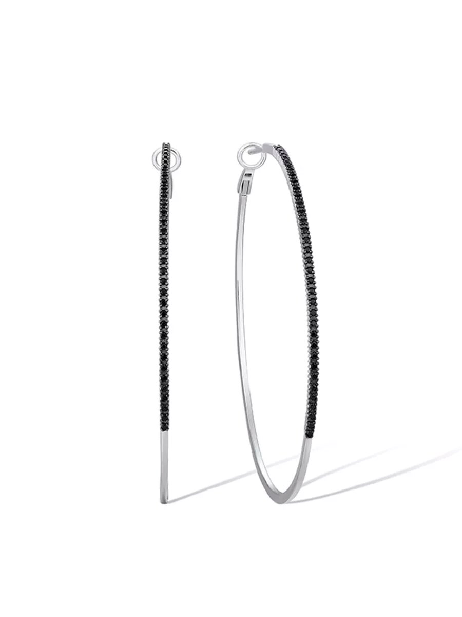 Серьги конго, серебро, 925 проба, шпинель синтетическая