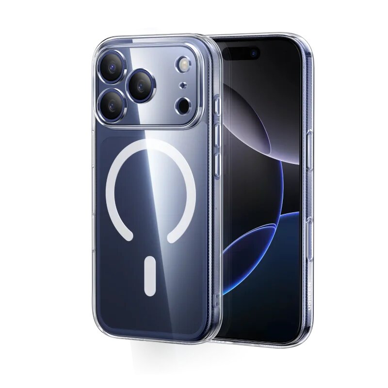 Магнитный чехол UGREEN для iPhone 17 Pro, противоударный чехол Темно-синий, Clear, For iPhone 14Pro
