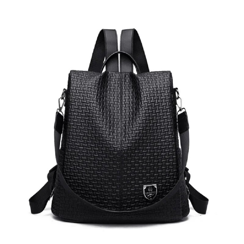 2025 мягкие кожаные дорожные двойные сумки на плечо, женские модные противоугонные рюкзаки большой вместимости, школьная сумка