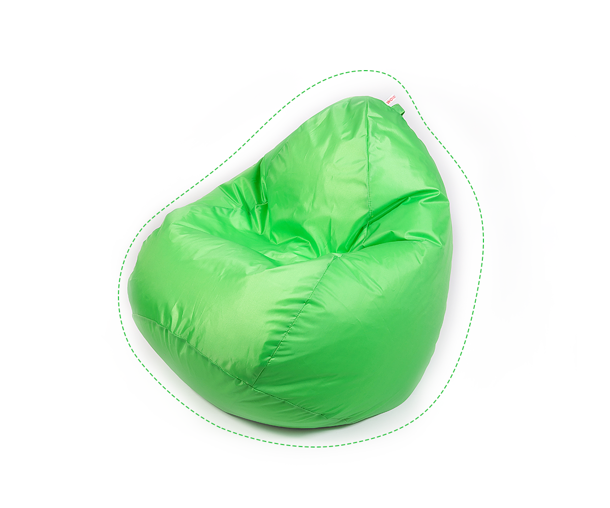 Кресло-мешок WOWPUFF юниор 100*75 см XL водоотталкивающий оскфорд Салатовый съемный чехол бескаркасный
