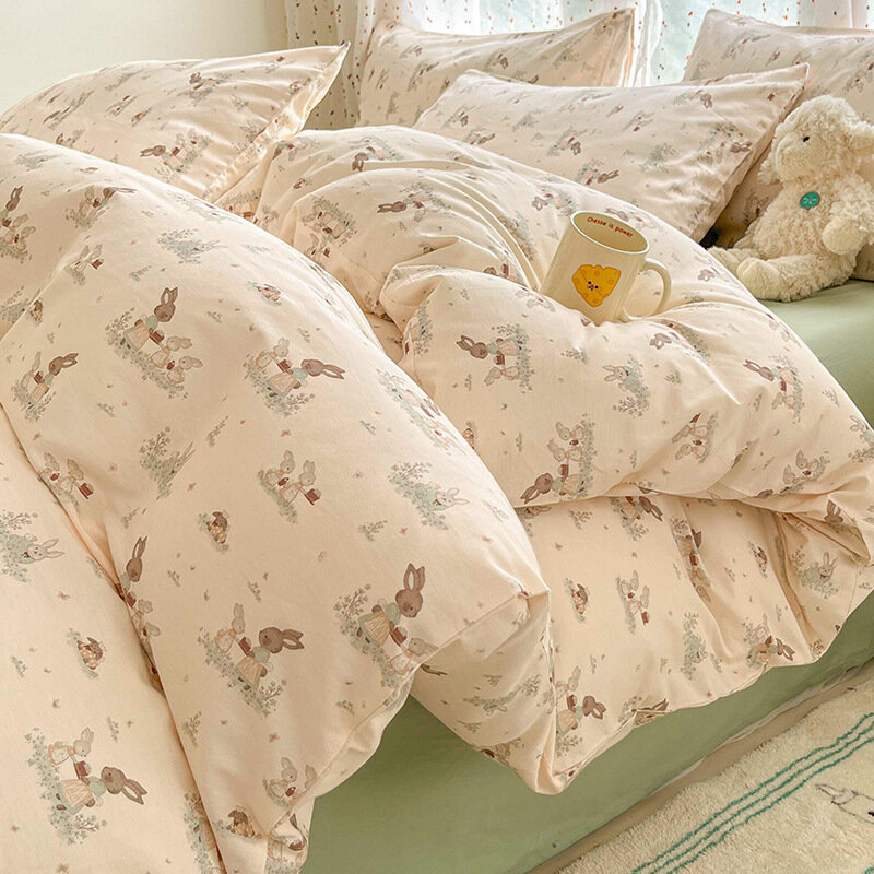 Rins мультфильм такса собака хлопчатобумажная кровать набор из четырех частей