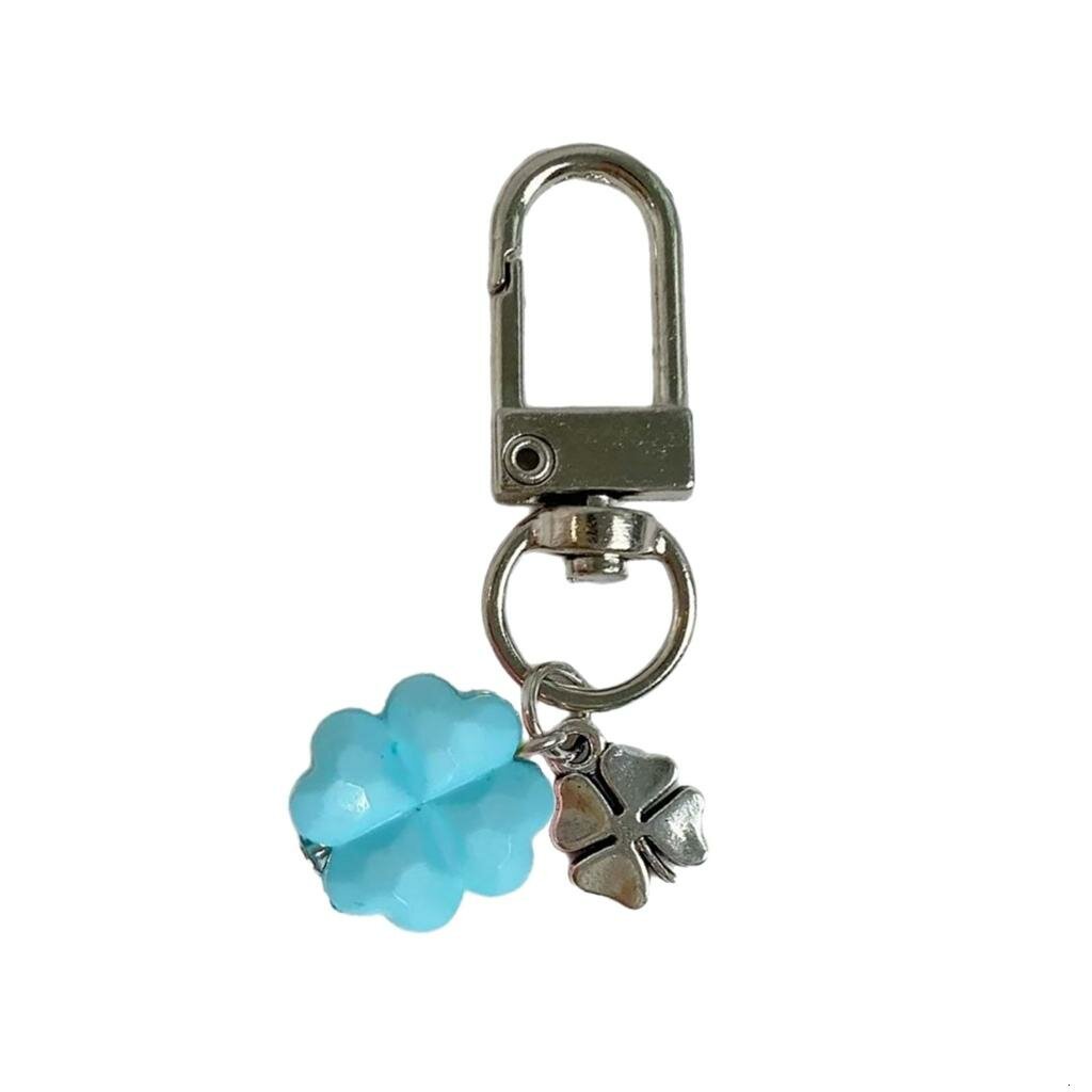 Элегантный кулон с трилистником, зеленый аксессуар для телефона, прочный брелок для ключей, модное украшение с клевером, Синий - Брелок