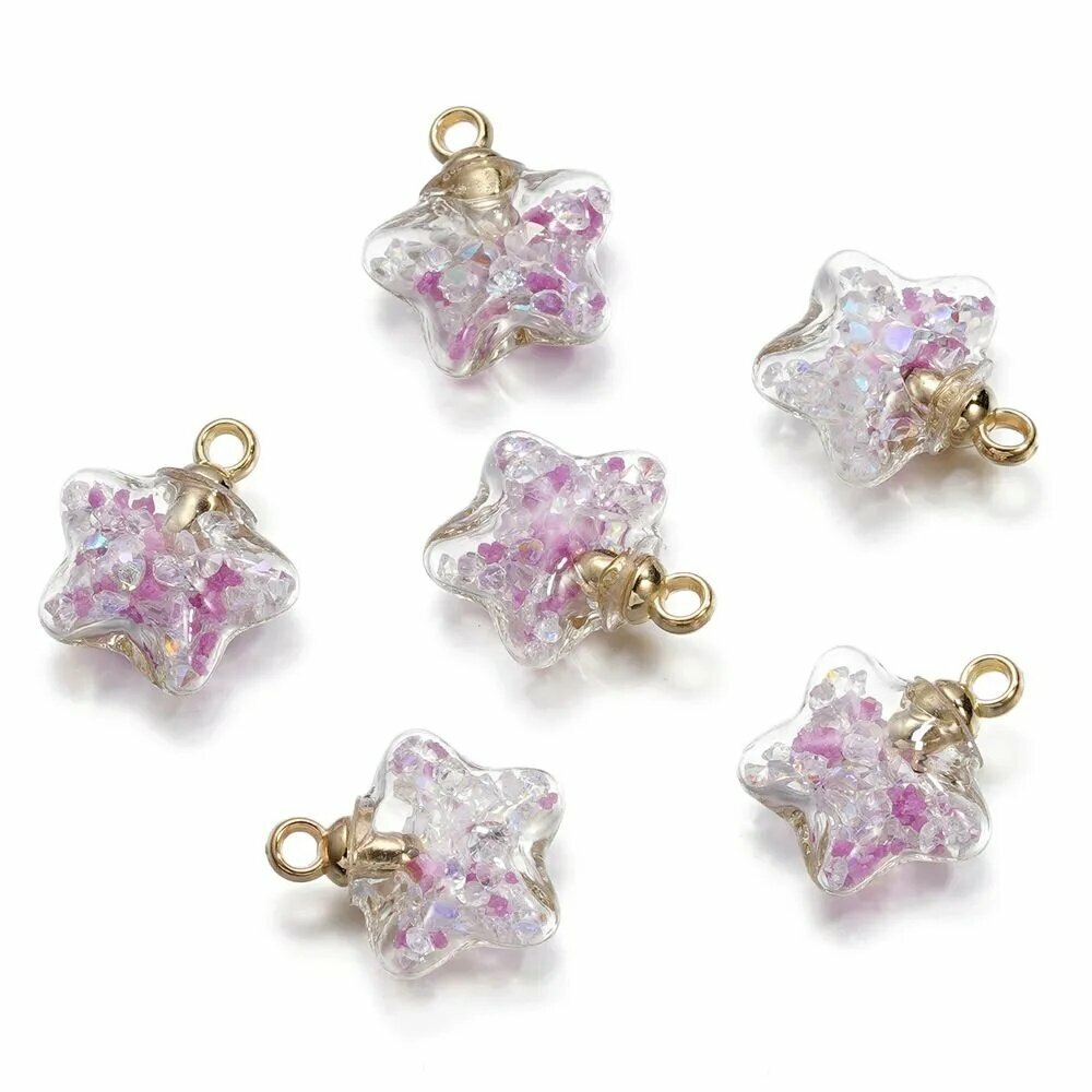 Бусины для рукоделия, набор 5 штук, подвеска, хрустальный шарм, бусинки для творчества