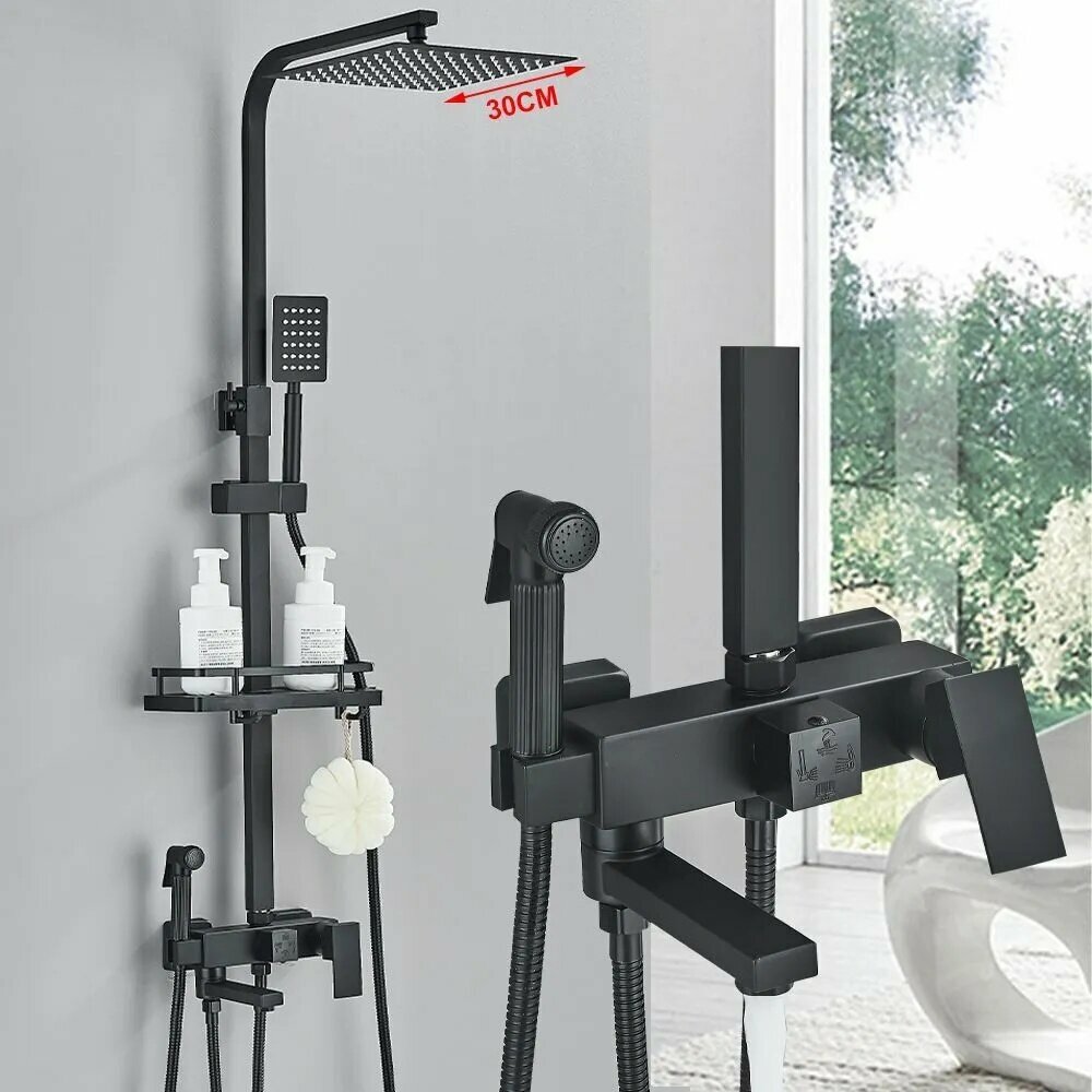 Fmhjfisd Душевой комплект черный