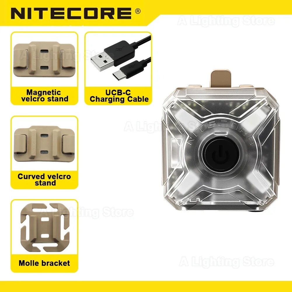 Оригинальный налобный фонарь Nitecore NU06 LE, ИК-сигнальная лампа, сигнальная лампа, велосипедные фонари, лампа для скалолазания, аварийная полиция NU06 MI(IR Light)