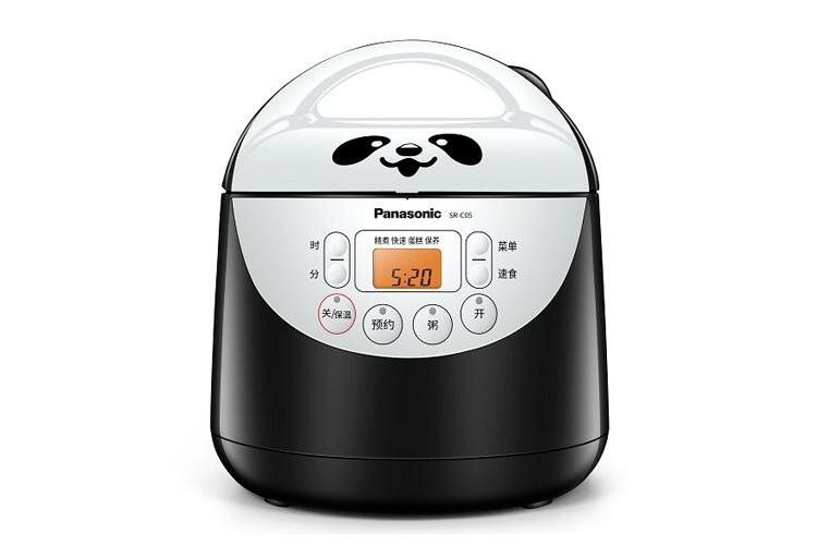 Рисоварка Panasonic SR-C05 Panda Pot, 1,5 л, черно-белая