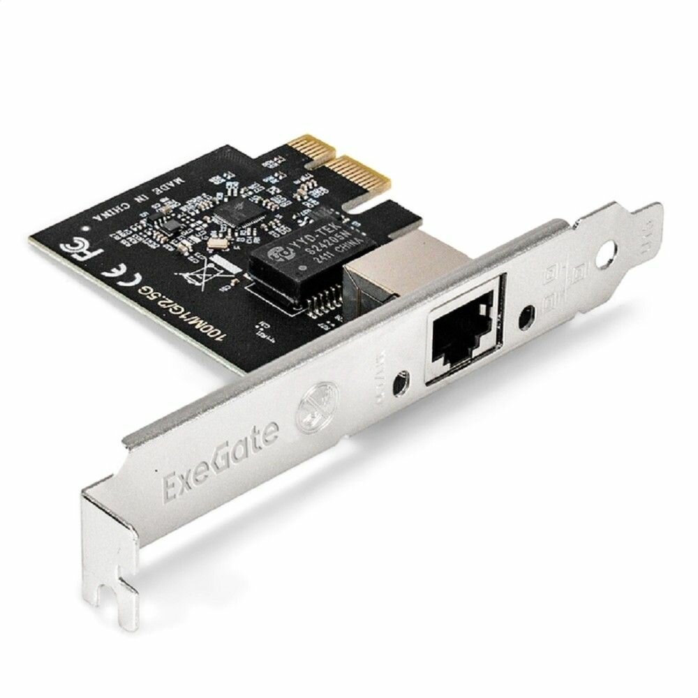 EXEGATE USB - концентраторы EX296212RUS Сетевой адаптер EXE - 251 PCI - E x1 v2.0, 1xRJ45, UTP 100Mbps 1000Mbps 2.5Gbps RTL8125B