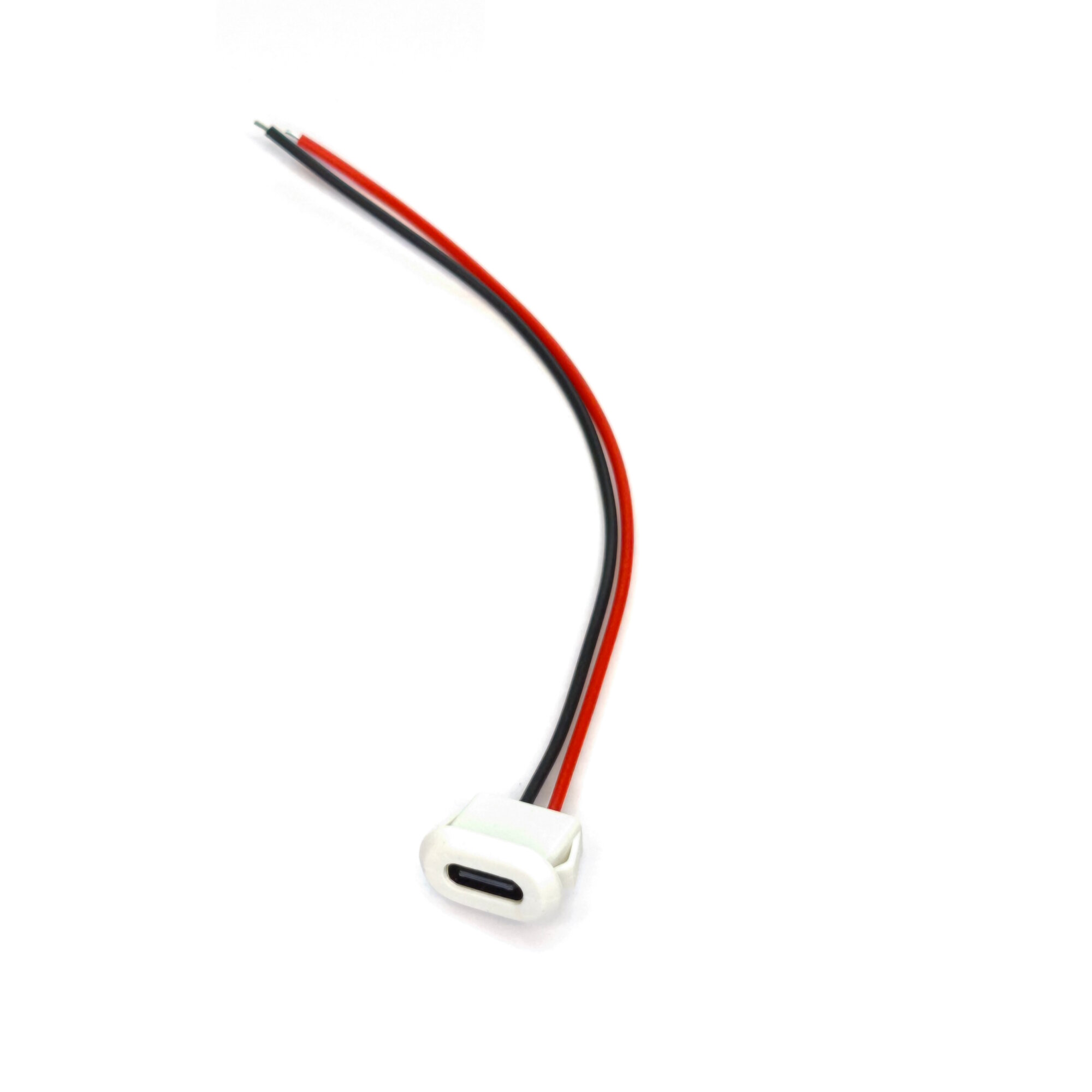 Разъем USB Type-C Female с проводами белый для питания встраиваемый