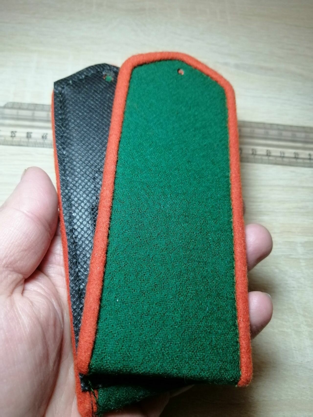 Пара Погоны Казаки ( зеленые, оранжевый кант. без просвета)