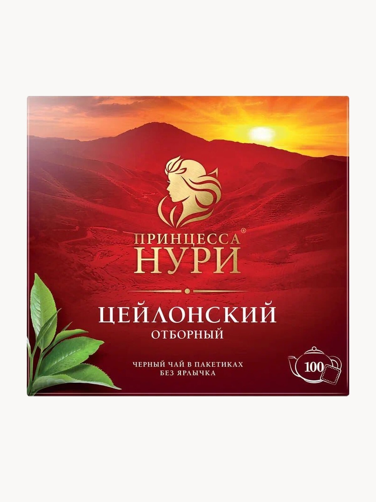 Чай черный Принцесса Нури Цейлонский Отборный в пакетиках без ярлычка, 100 пак.