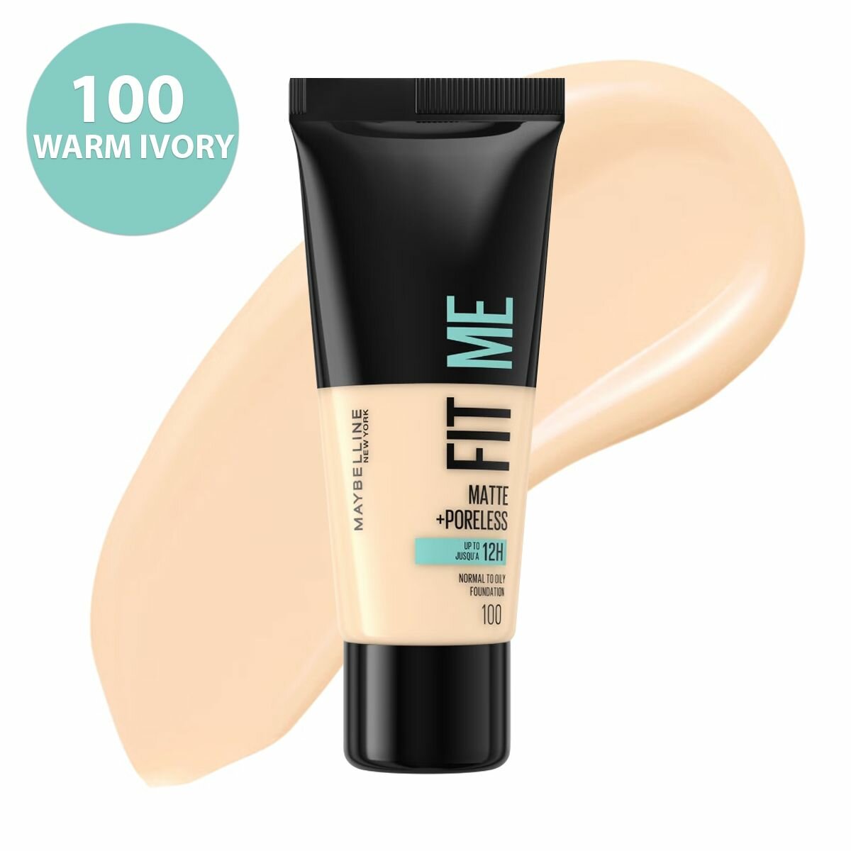Матирующий тональный крем Maybelline Fit Me! для сужения пор тон 100 warm ivory