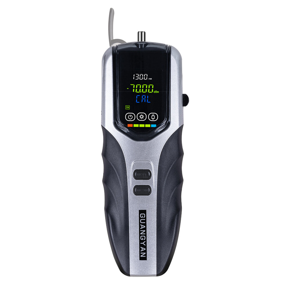 Зарядное Оптическое Измерительное Прибор G750 Портативный Цветной ЖК-Экран Оптический Измеритель Мощности с Фонариком 7 Поддерживаемых Длин Волн Черный+Серебряный Пластик Диапазон Измерений -50+26 Длина Волны 850,980,1300,1310,1490,1550,1625 Тип
