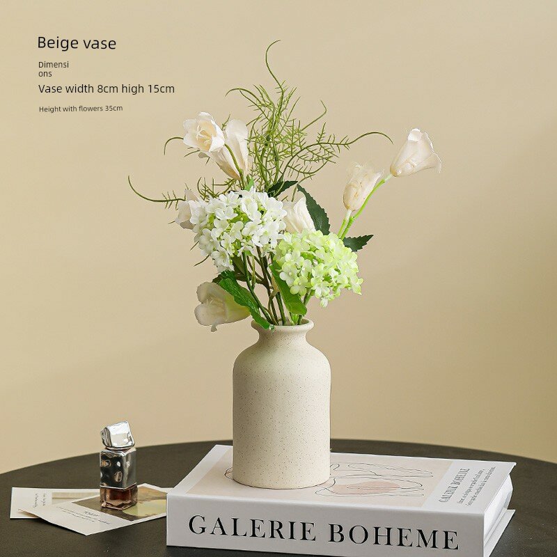 Искусственный букет из роз и гортензий для декора гостиной, столовой, прихожей, полки, спальни, тумбы под телевизор,