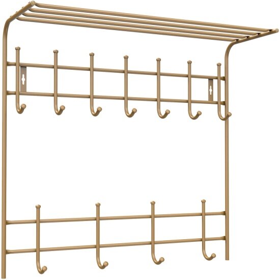 Вешалка настенная Nika 11 крючков, золото (ВПТ11М/З)