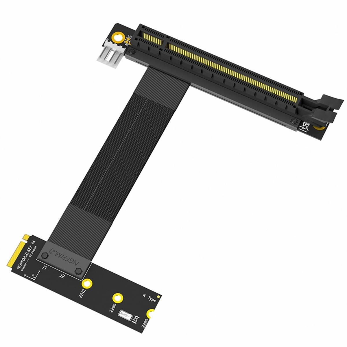 M.2 NGFF Key M to PCI-E 16x Видеокарта Riser Адаптер, Nvme PCI-Express 16X Удлинительный кабель (правое направление) удлинитель pci express 16x ризер m.2 nvme