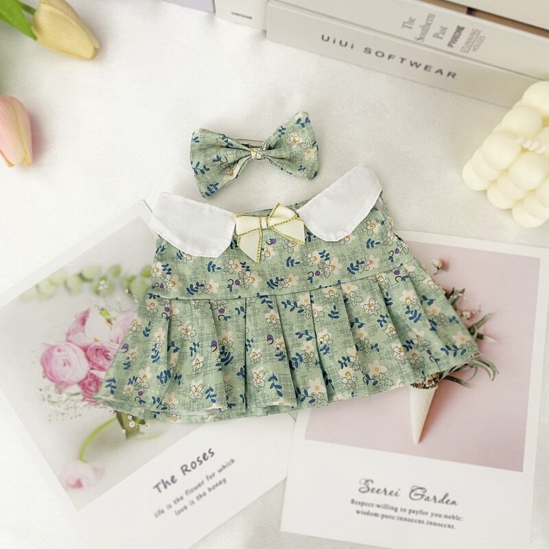 Стоя на всю длину 40 см кукольная одежда плюшевая игрушка кукольная одежда большая юбка с бантом липучка Зеленая юбка +