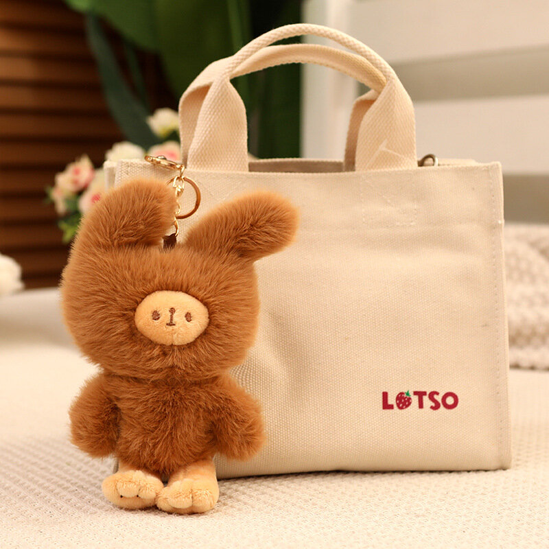 Кролик в одежде медведь плюшевый брелок милый кролик пара подвеска студенческий рюкзак кролик медведь подвеска кукла