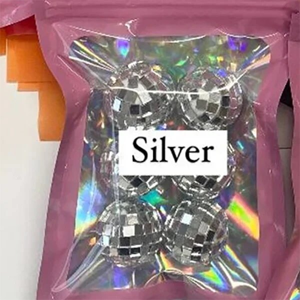 Мини-диско-шары серебристо-розовые 3D блестящие HGDTFF Серебряный, sliver