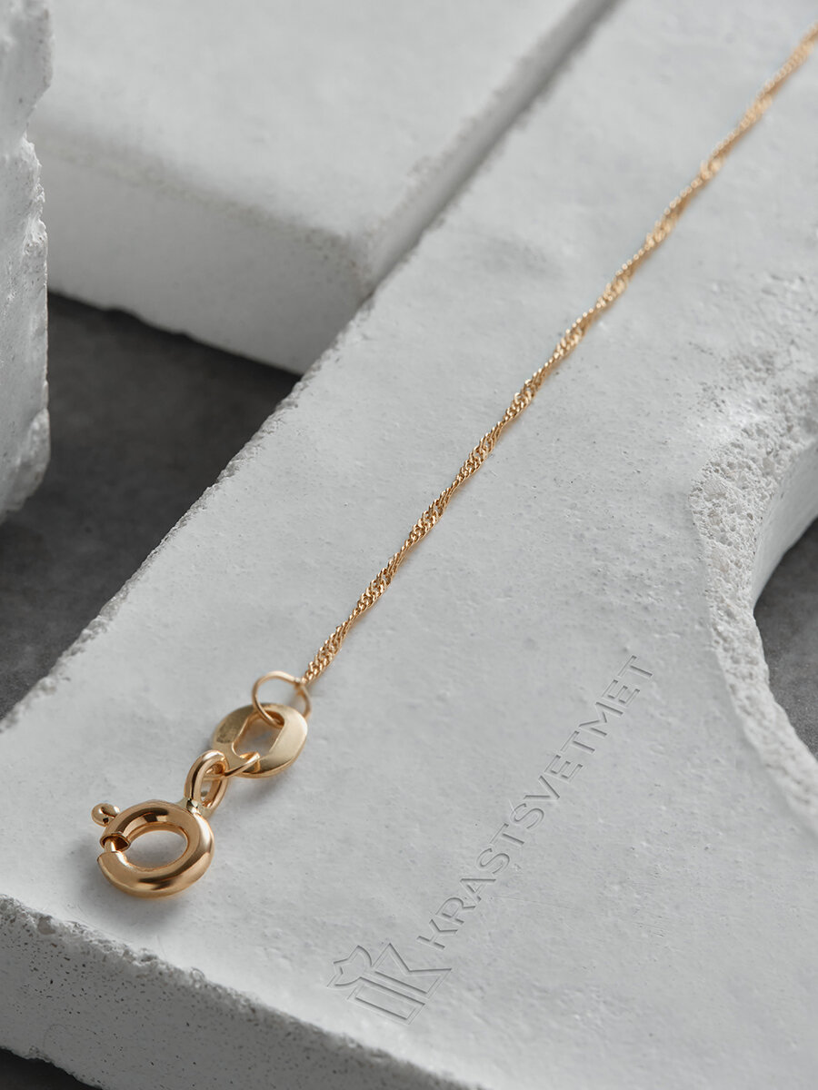 Браслет-цепочка, желтое золото, 585 проба