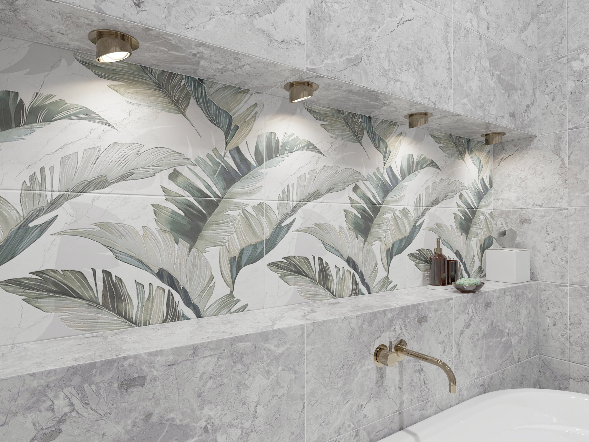 Плитка Настенная Azori Saint Laurent Dеcor 1 белый 31,5Х63 см 1,79 м²