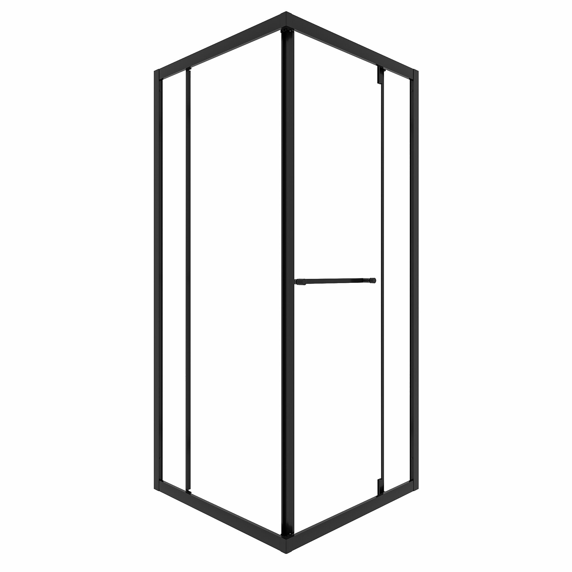 Душевой угол Calipso 90x90x195см, профиль чёрный, 6мм