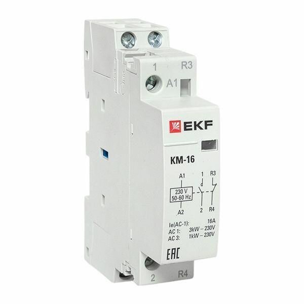 Контактор модульный КМ 16А NО+NC (1 мод.) EKF km-1-16-11