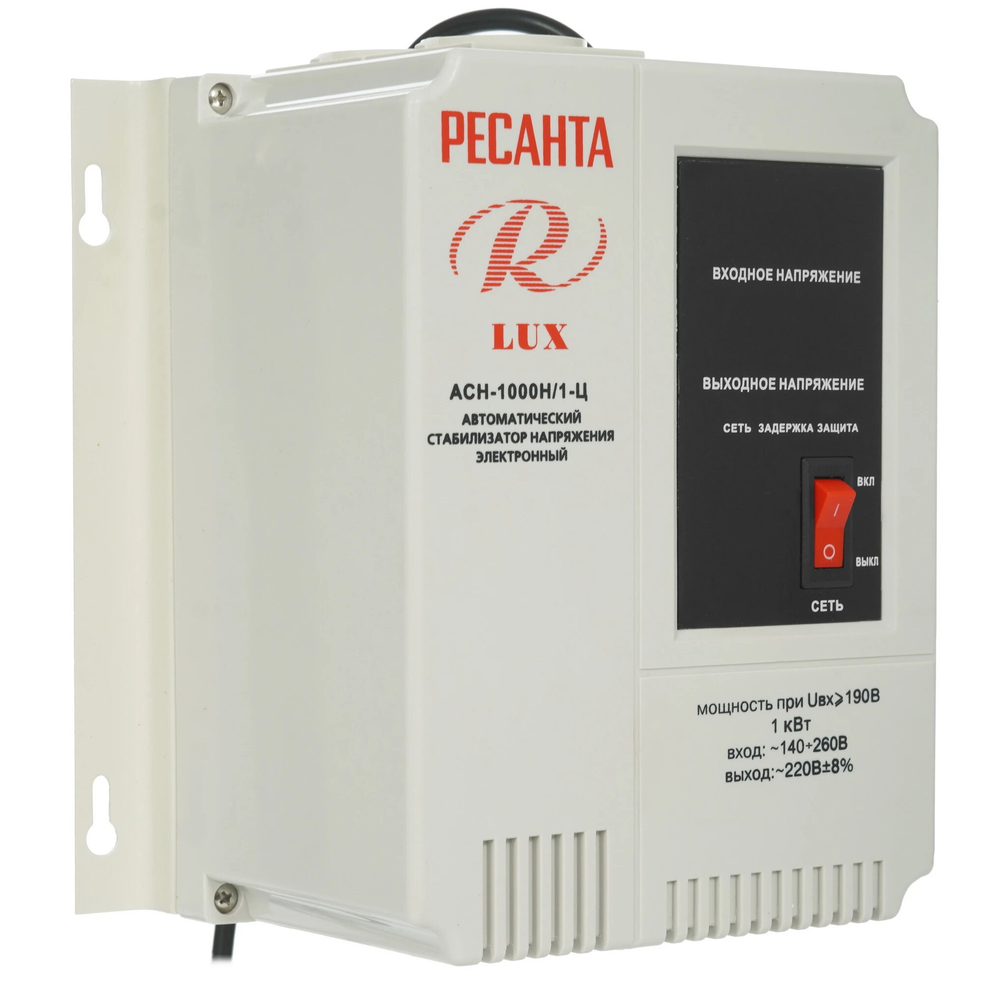 Стабилизатор напряжения Ресанта АСН-1000Н/1-Ц Lux, мощность 1000 ВА