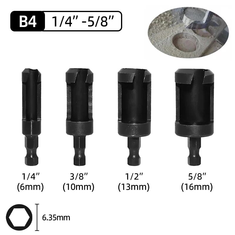 Набор фрез для дрели, комплект насадок для дрели с шестигранным хвостовиком, тип когтя, B4-4Pcs