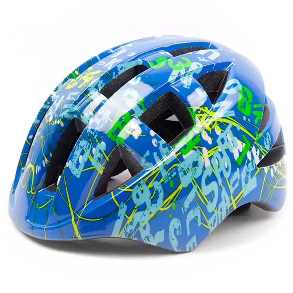 Велошлем детский Vinca Sport VSH-8, IN-MOLD, с регулировкой, S(48-52см), синий, "буквы"