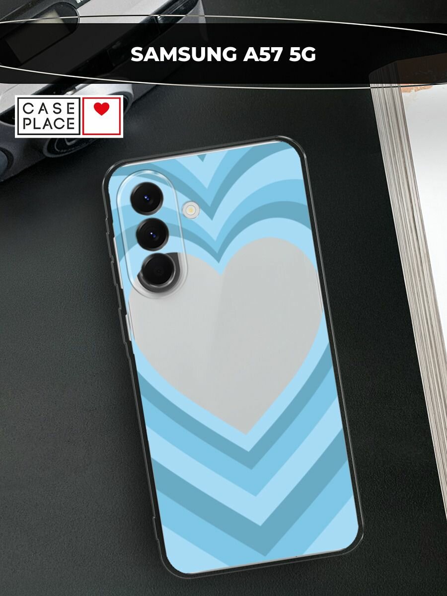 Чехол на Samsung Galaxy A57 5G / Самсунг Галакси А57 5G с принтом Blue heart, прозрачный