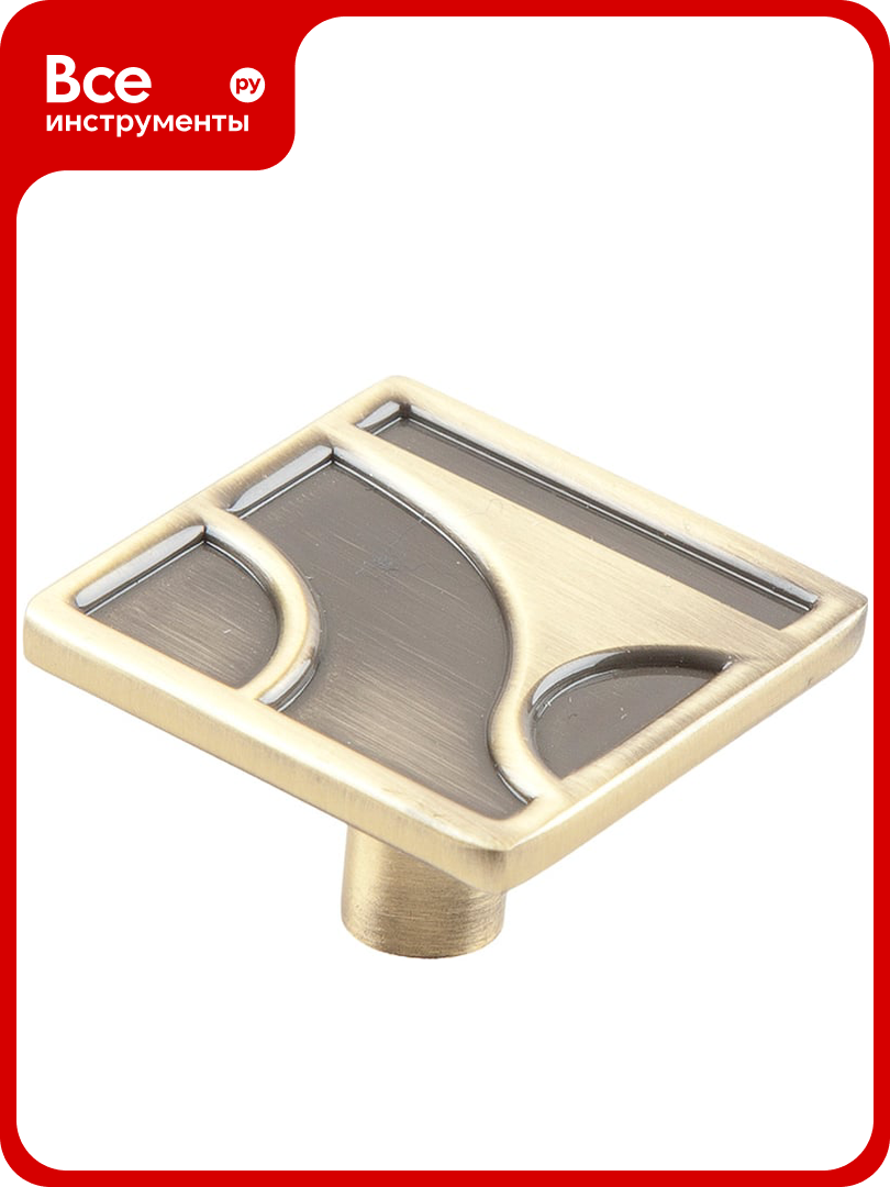 Ручка-кнопка KERRON античная бронза RK-032 BA, квадратная форма, матовое покрытие, модерн стиль