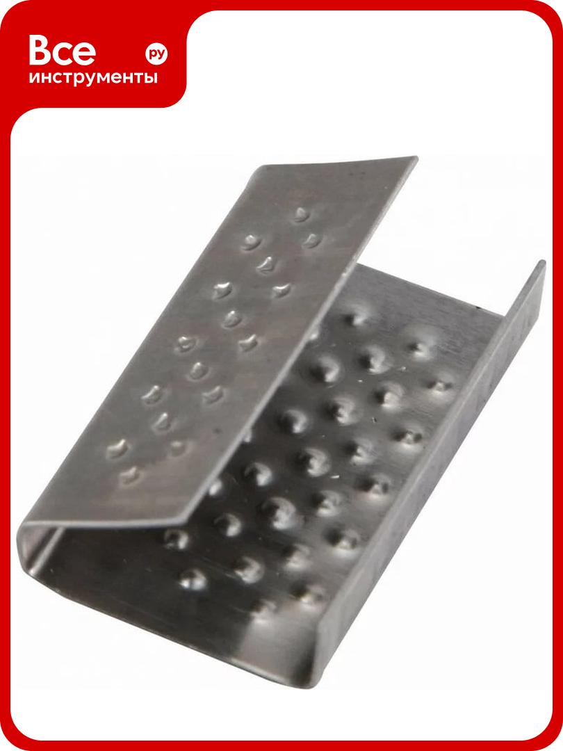 Металлическая скрепа для ПП-ленты FLAGMAN TOOLS 16 мм, 1000 шт. PM00400105 из высококачественной стали без покрытий