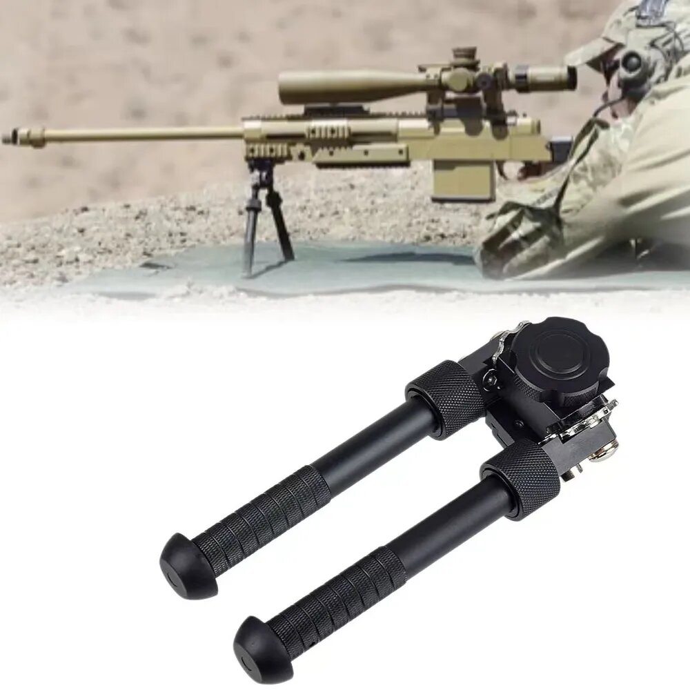 Тактические сошки с быстросъемным креплением совместимым с базой Пикатинни/Вивер шириной 20-21 мм. Черный цвет